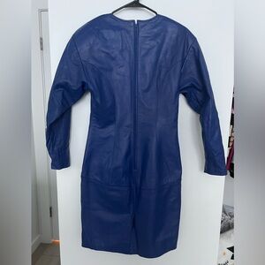 Ambria | Dresses | An 8s Vintage Ambria Leather Midi Dress Blue Long ...